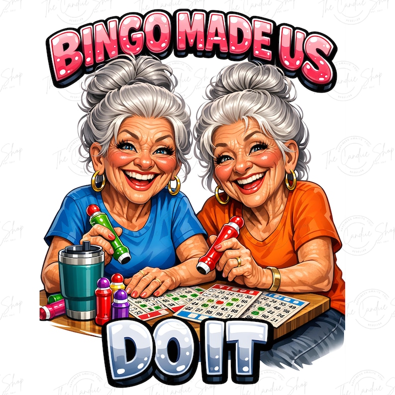 Bingo Besties PNG, Funny Grandma Clipart, Game Night Design (digital ...