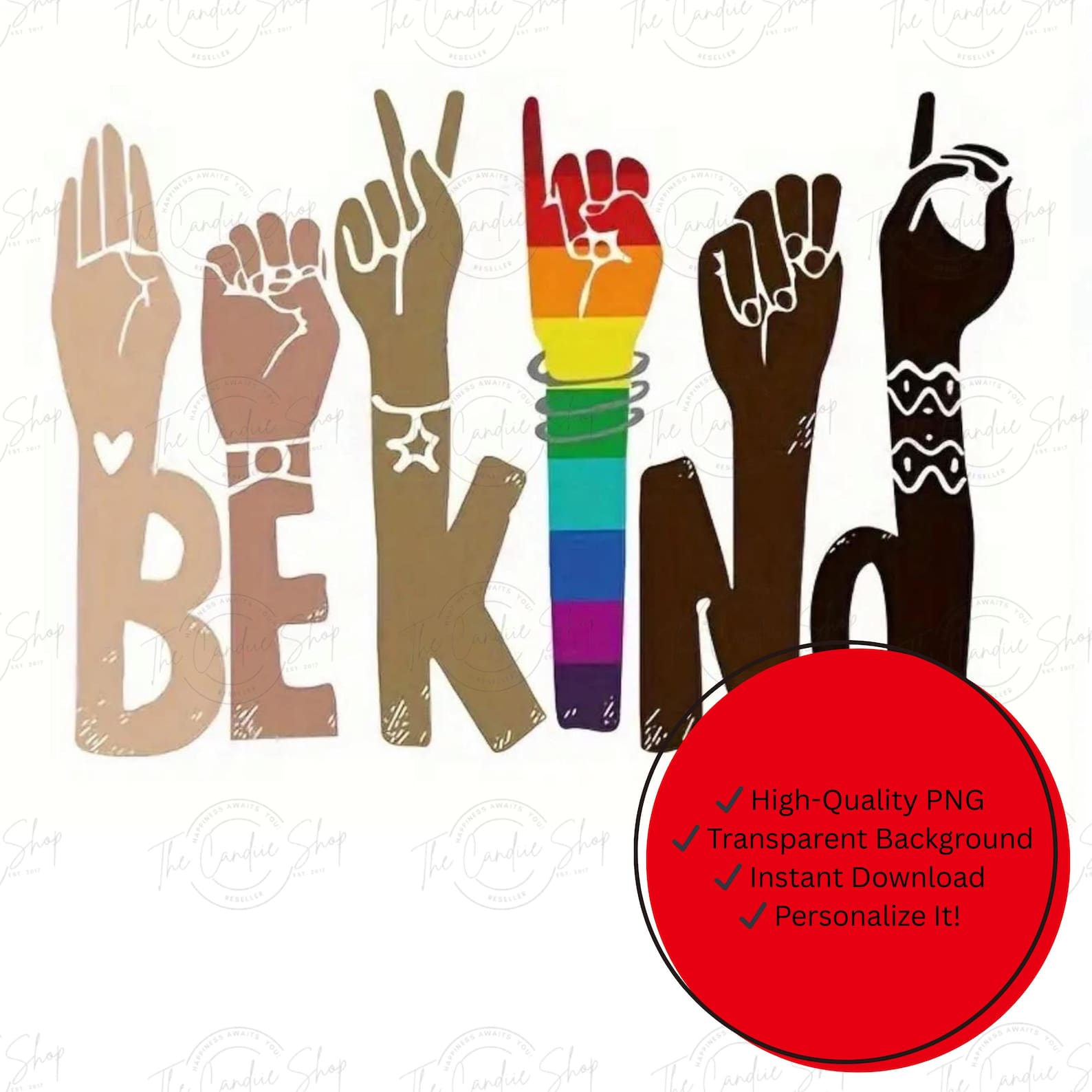 Be Kind Hands PNG, Diversity Clipart, Sublimation Design (digital ...