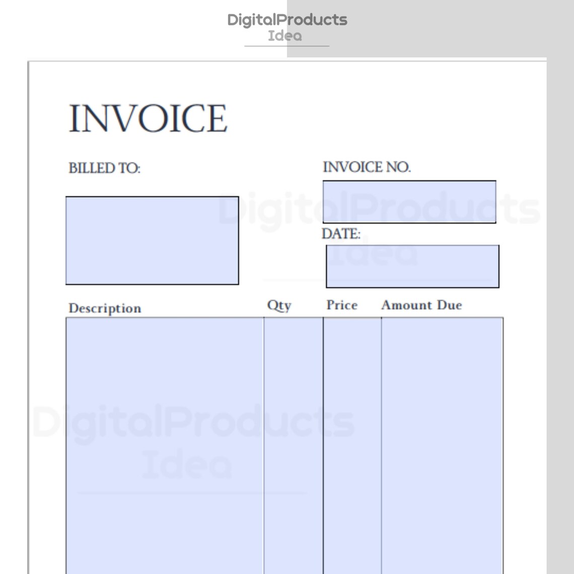 Printable Invoice Template for Small Business, Invoice Template Pdf ...