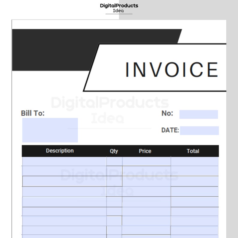 Printable Invoice Template for Small Business, Invoice Template Pdf ...