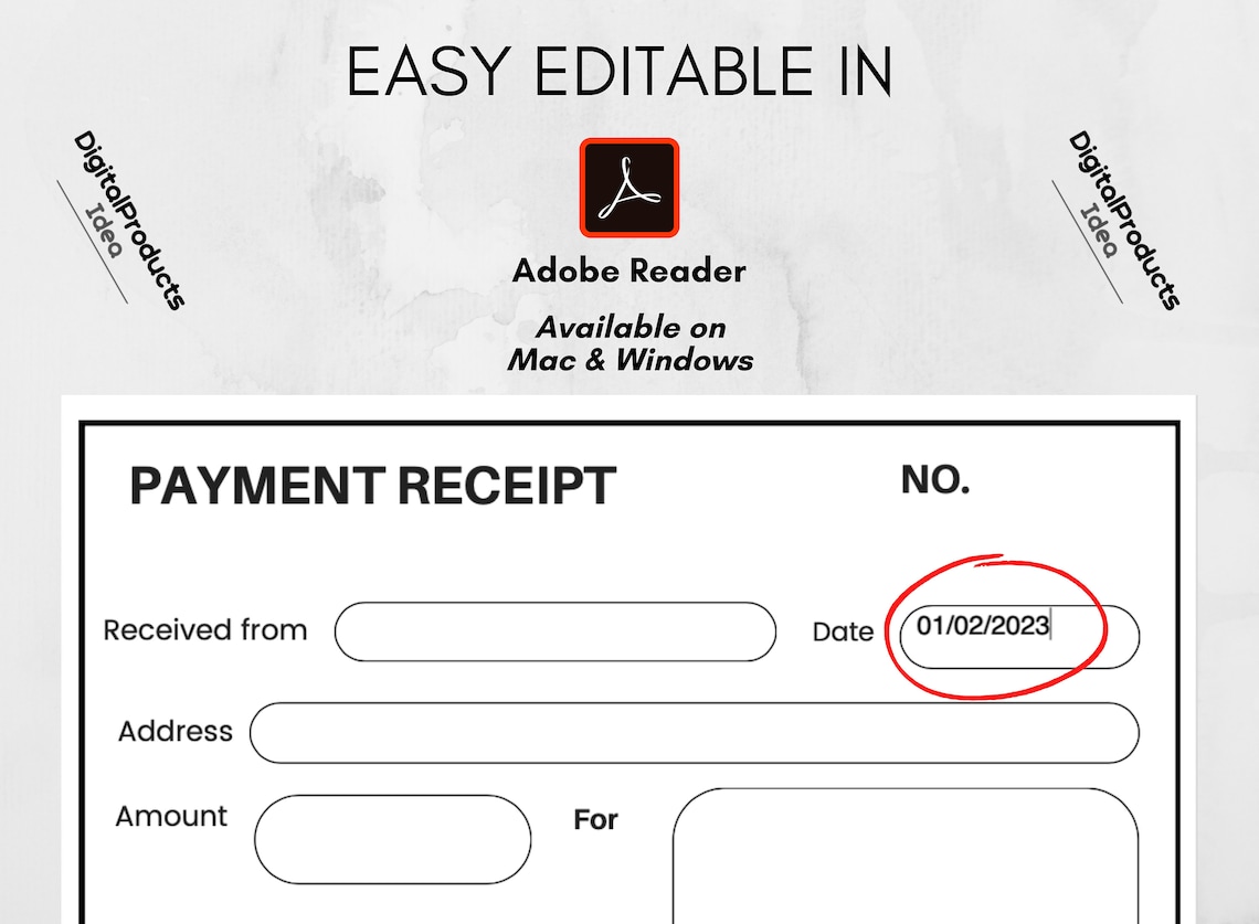 Printable Receipt Template, Editable Business Receipt, Small Business ...