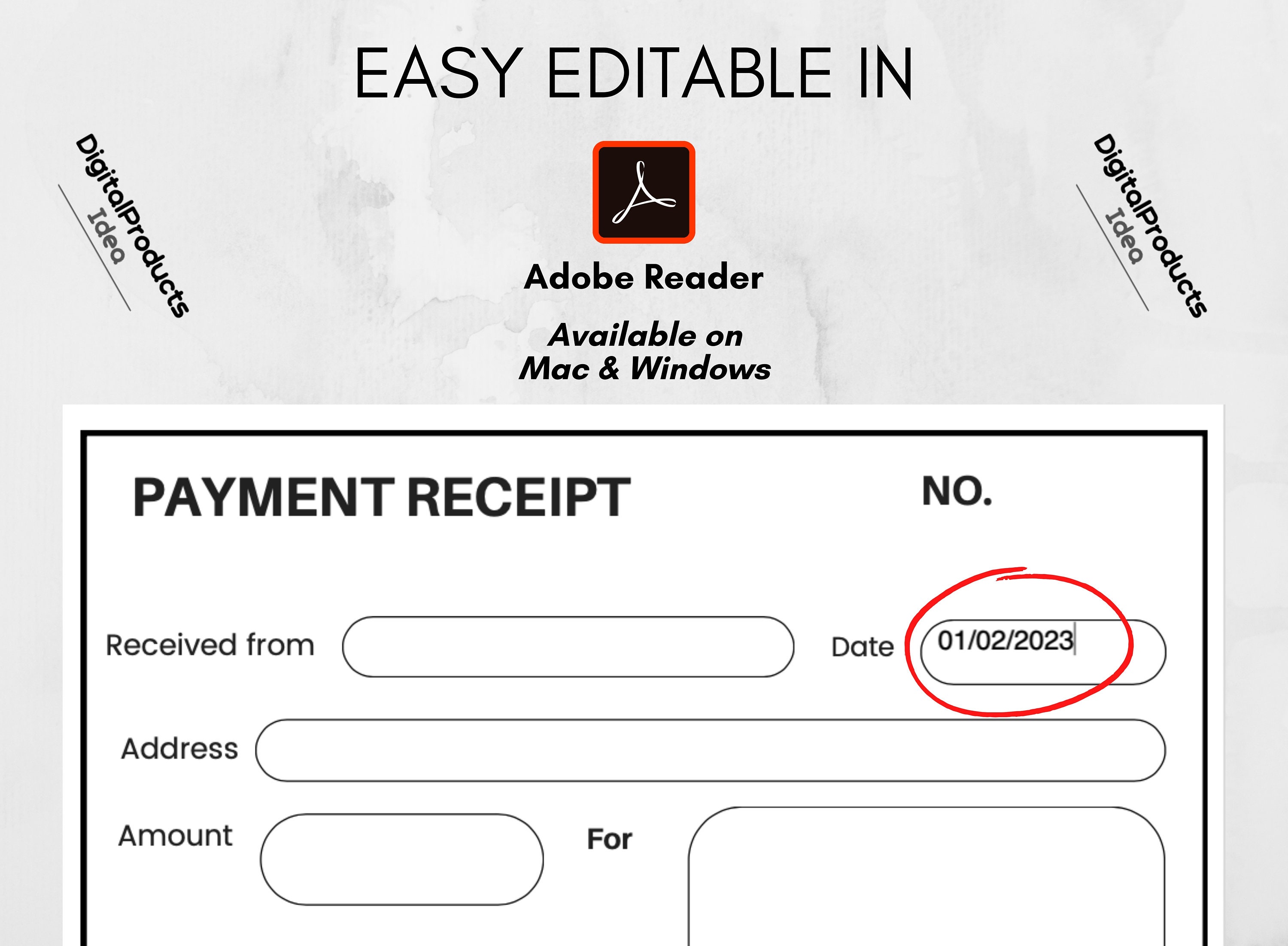 Printable Receipt Template, Editable Business Receipt, Small Business ...