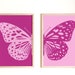Pink Butterfly Poster Set of 2, Vibrant Butterfly Art, 2 Pink Posters ...