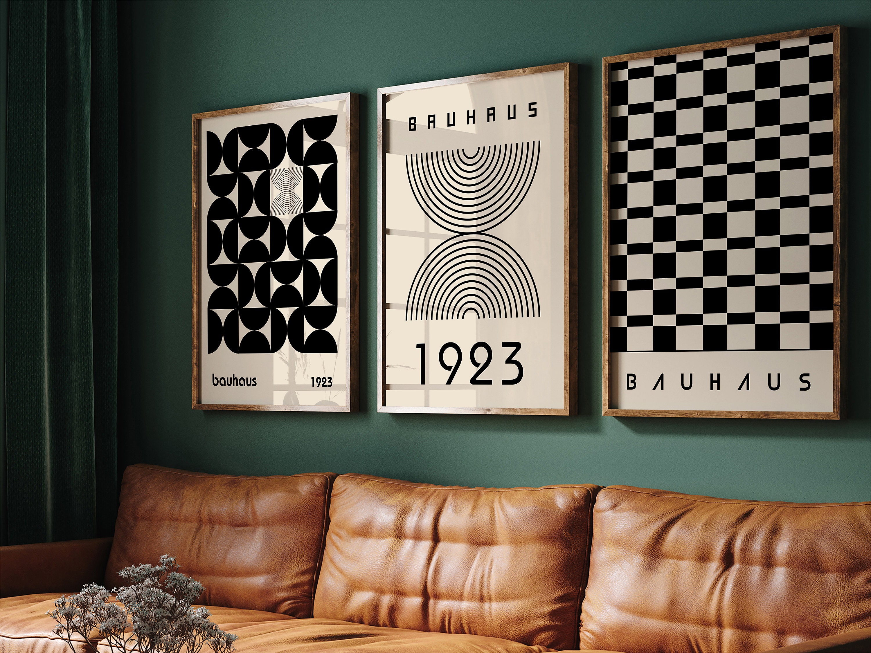Modern Bauhaus Trio Black & White Poster Bundle Digital Downloads for ...