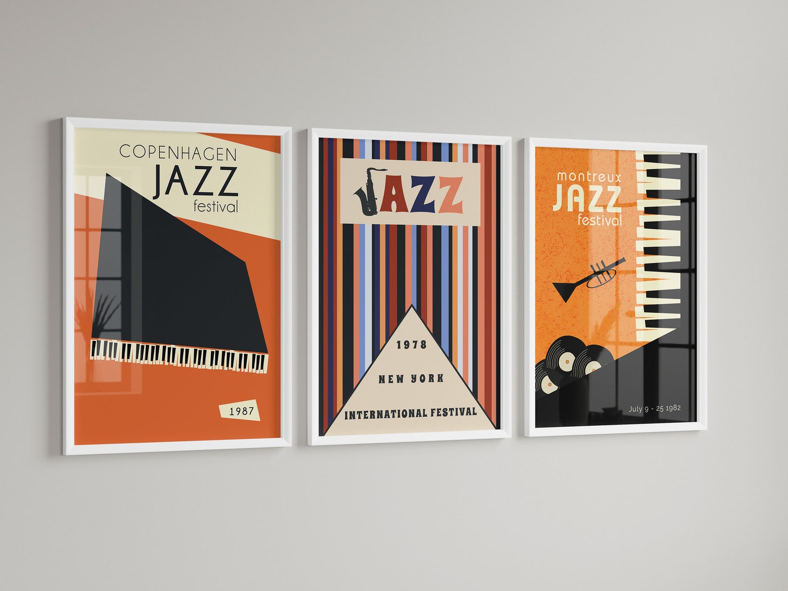 Jazz Festival Prints Set of 3, Colorful Music Printables, Modern ...