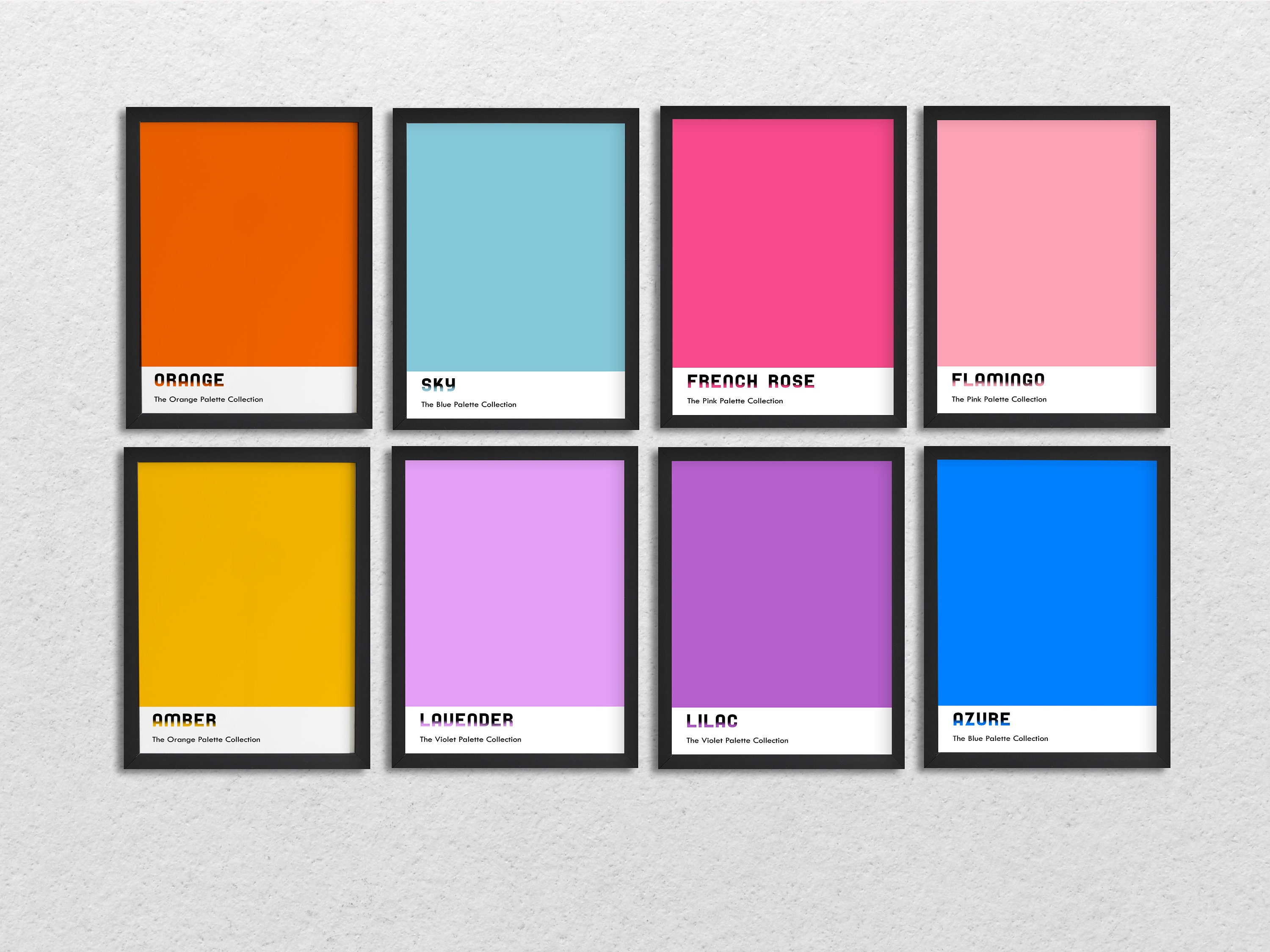 Palette Colors Set of 8, Dorm Room Decor, Color Block Print Set of 8 ...