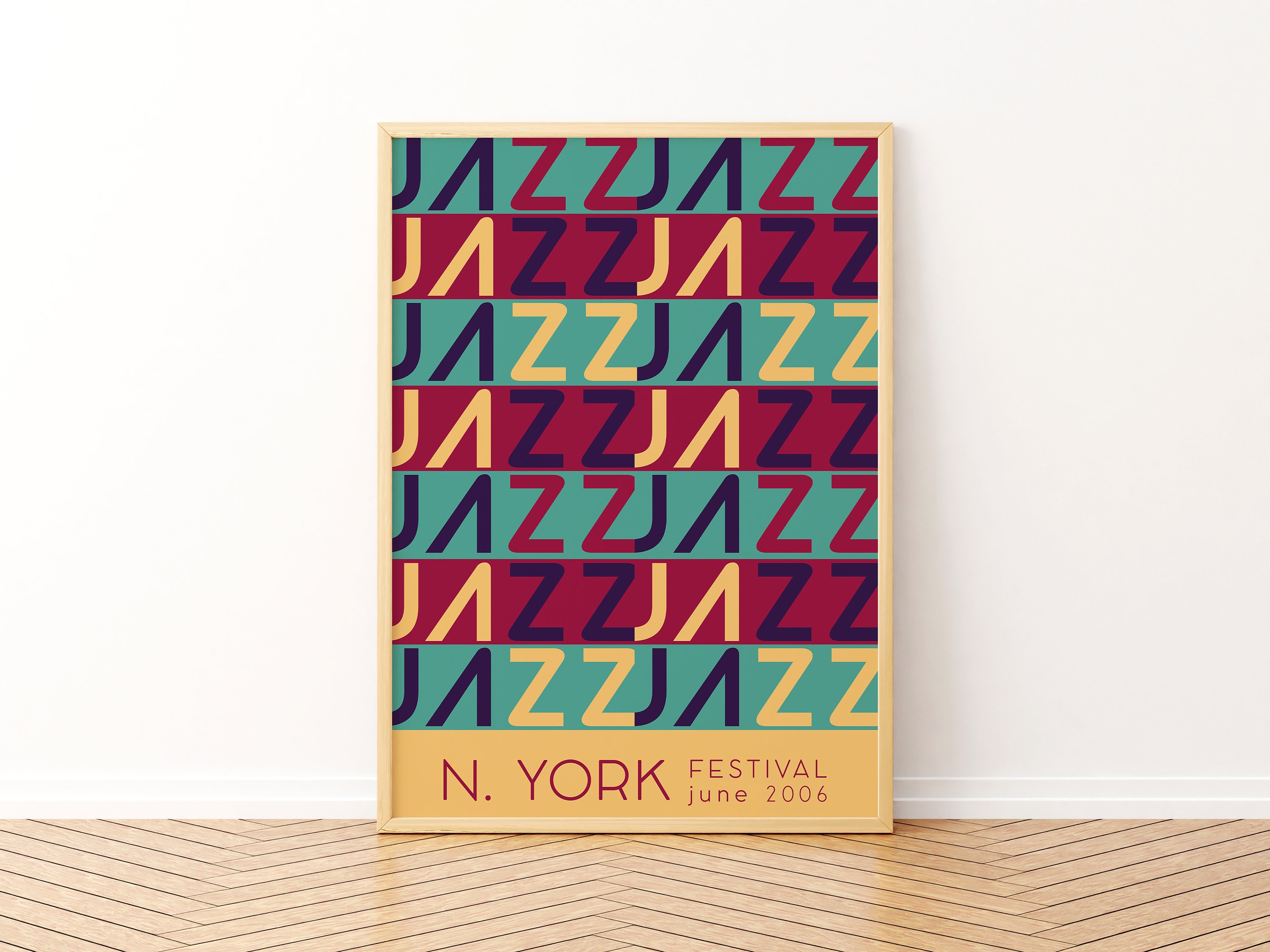 Jazz Festival Wandkunst, Retro Musik Poster, Vintage bunter Druck, Pop ...