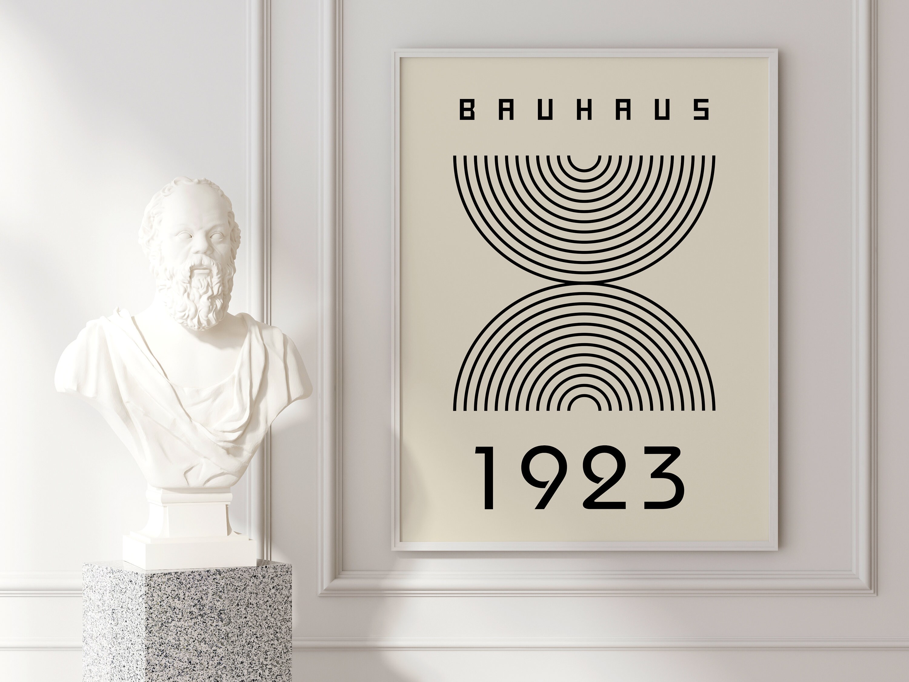 Modern Bauhaus Trio Black & White Poster Bundle Digital Downloads for ...