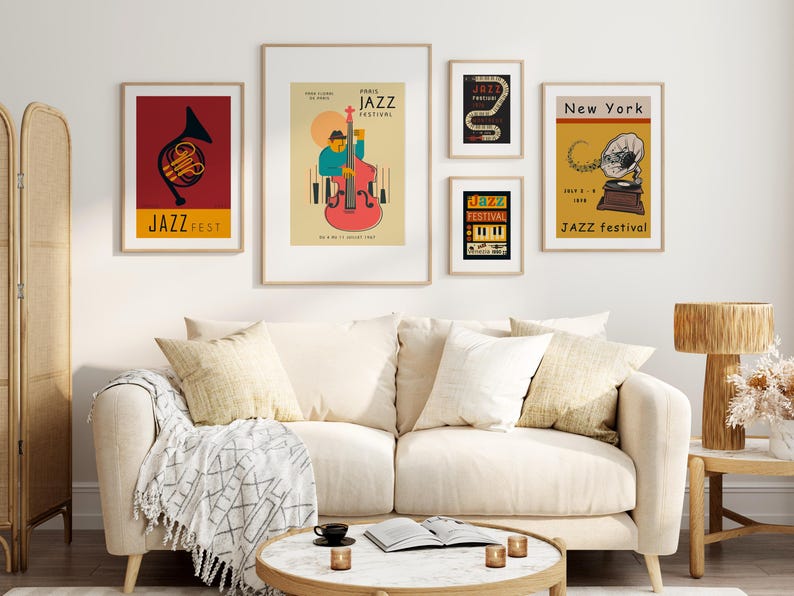 Set of 10 Jazz Festival Posters, Jazz Gallery Wall Set of 10, Festival ...