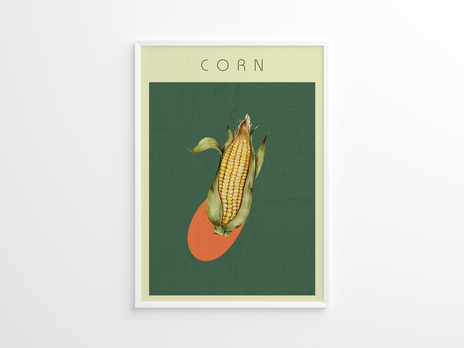 Corn Poster, Kitchen Wall Art, Food Illustration Print, Modern ...