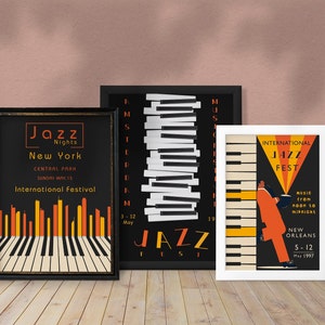 Jazz Posters Bundle, Gallery Wall Set, Retro Music Print, Vintage ...
