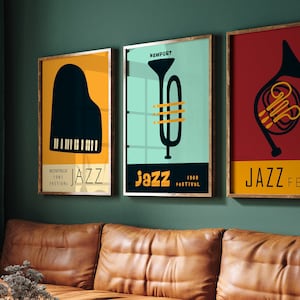 Jazz Posters Bundle, Gallery Wall Set, Retro Music Print, Vintage ...