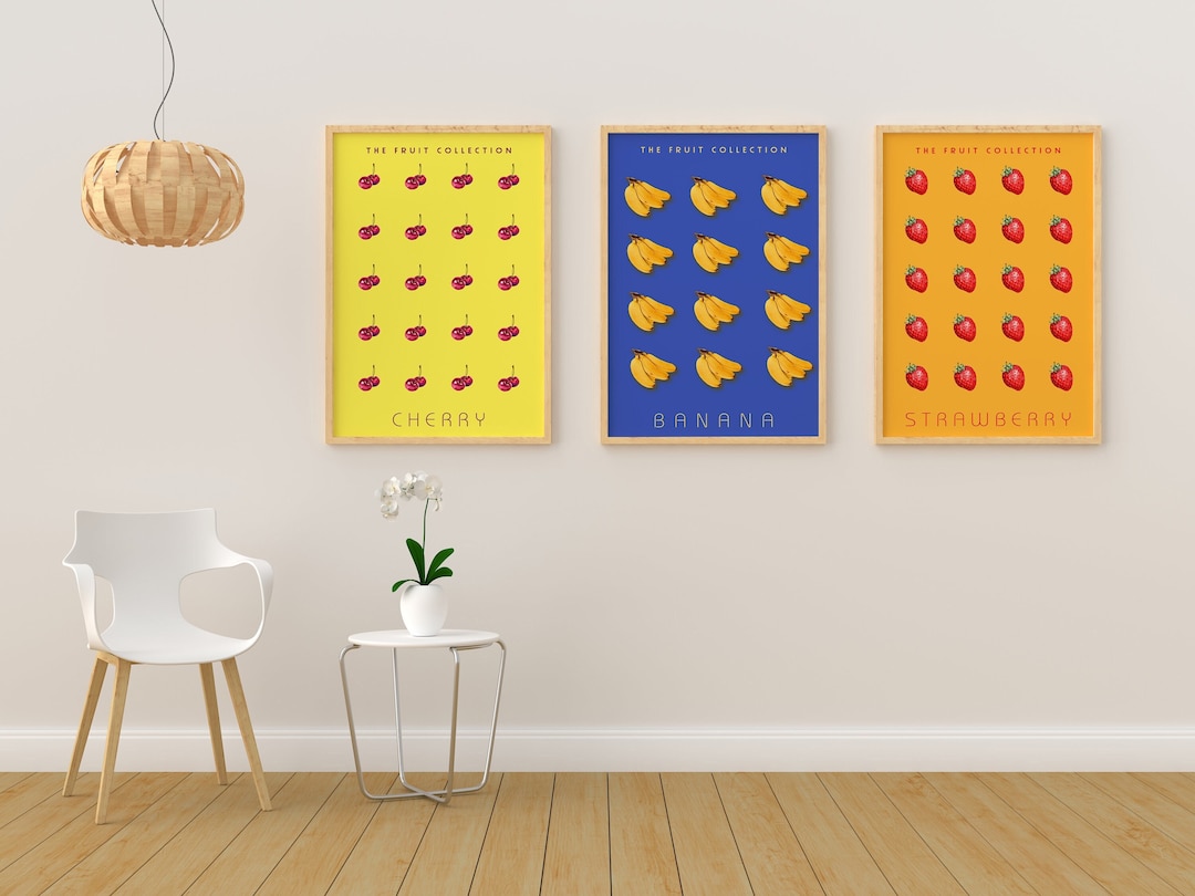 Fruits Poster Bundle, Vibrant Color Wall Art, Vivid Fruits Prints ...