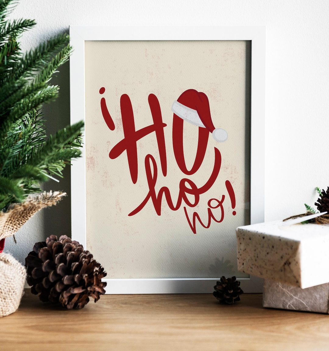 Christmas Poster Ho Ho Ho Print Christmas Printable Xmas - Etsy