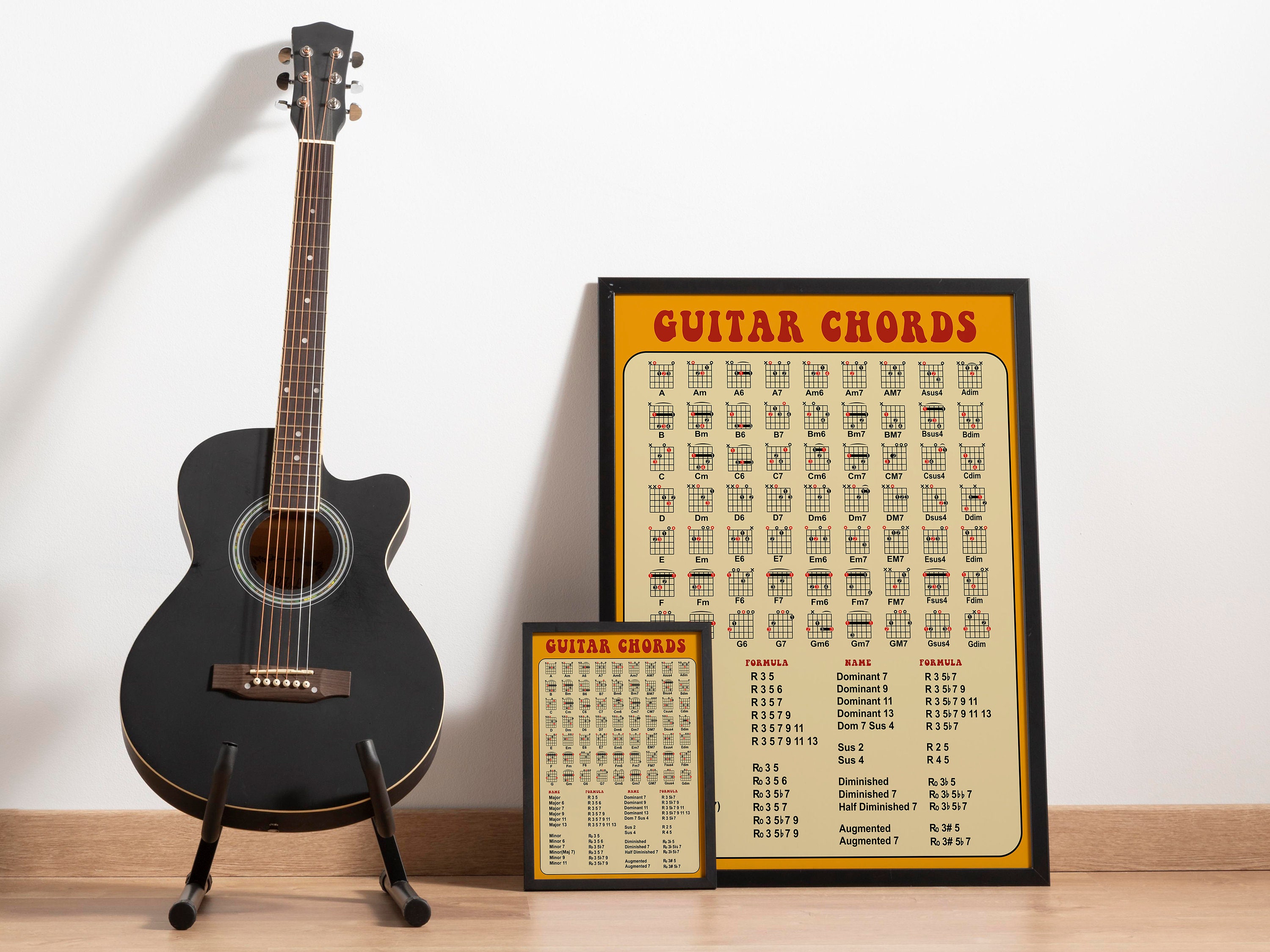 Guitar Chords Poster Common Chords Chords Formula Large - Etsy