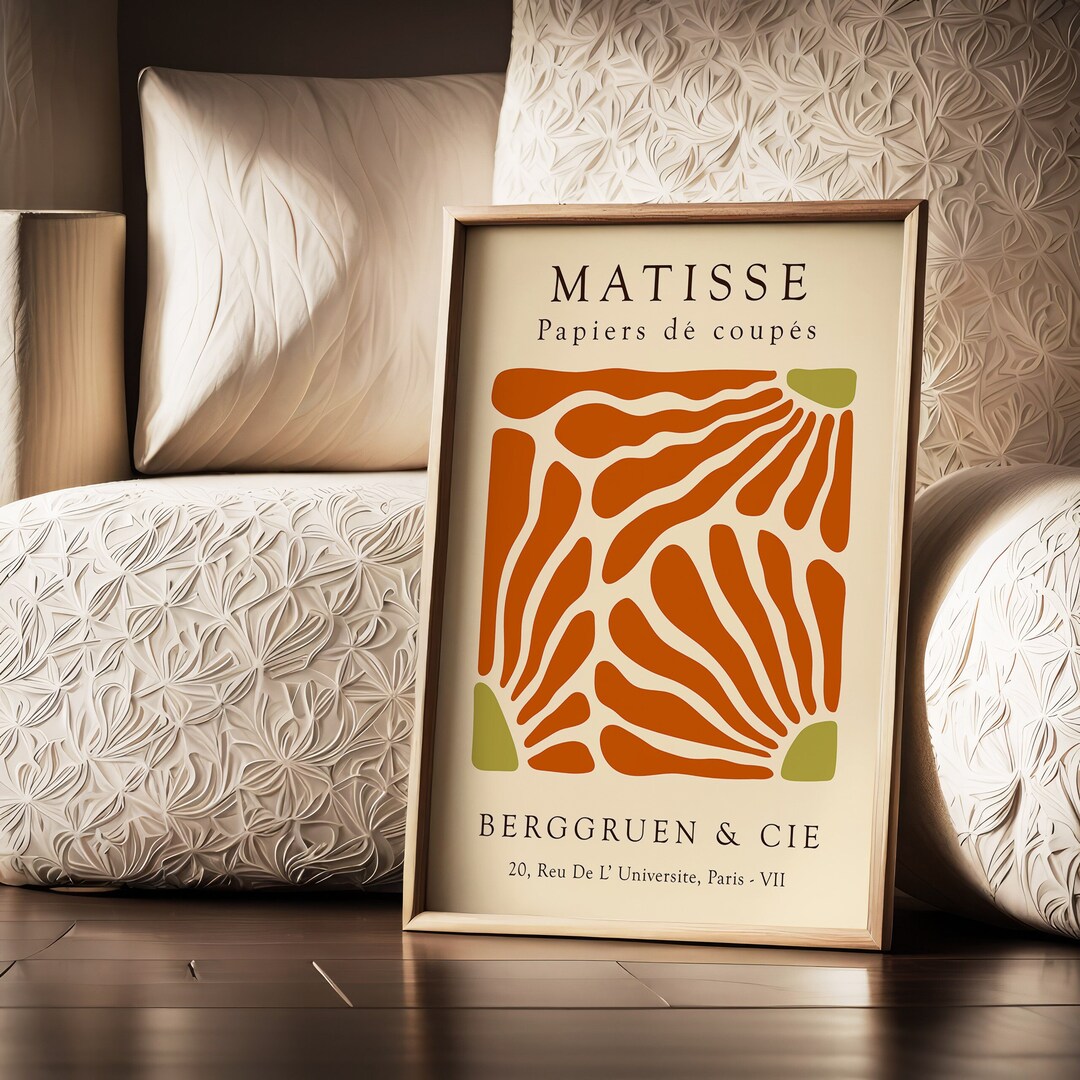 Matisse Poster, Orange Mid Century Modern Decor, Botanical Wall Art ...