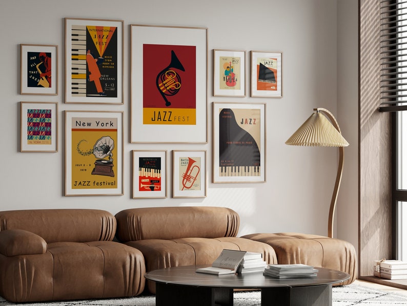Jazz Festival Poster Set, Vintage Jazz Art Prints, Music Festival Wall ...