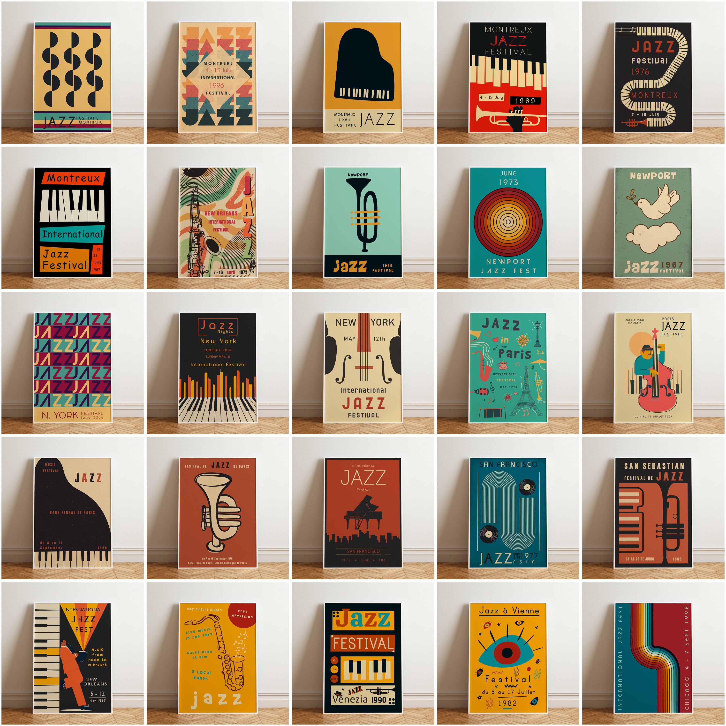 50 Jazz MEGA BUNDLE Gallery Wall Set, Jazz Prints, Jazz Festival ...