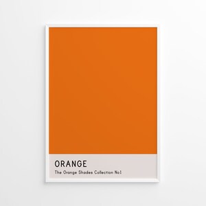 Orange Palette Hues Bundle, Color Block Print Set of 6, Orange Hues ...
