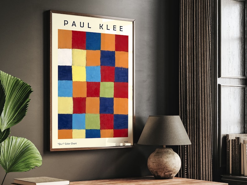 Museum Exhibition Poster, Colorful Squares, Cubism Art, Vintage Poster ...