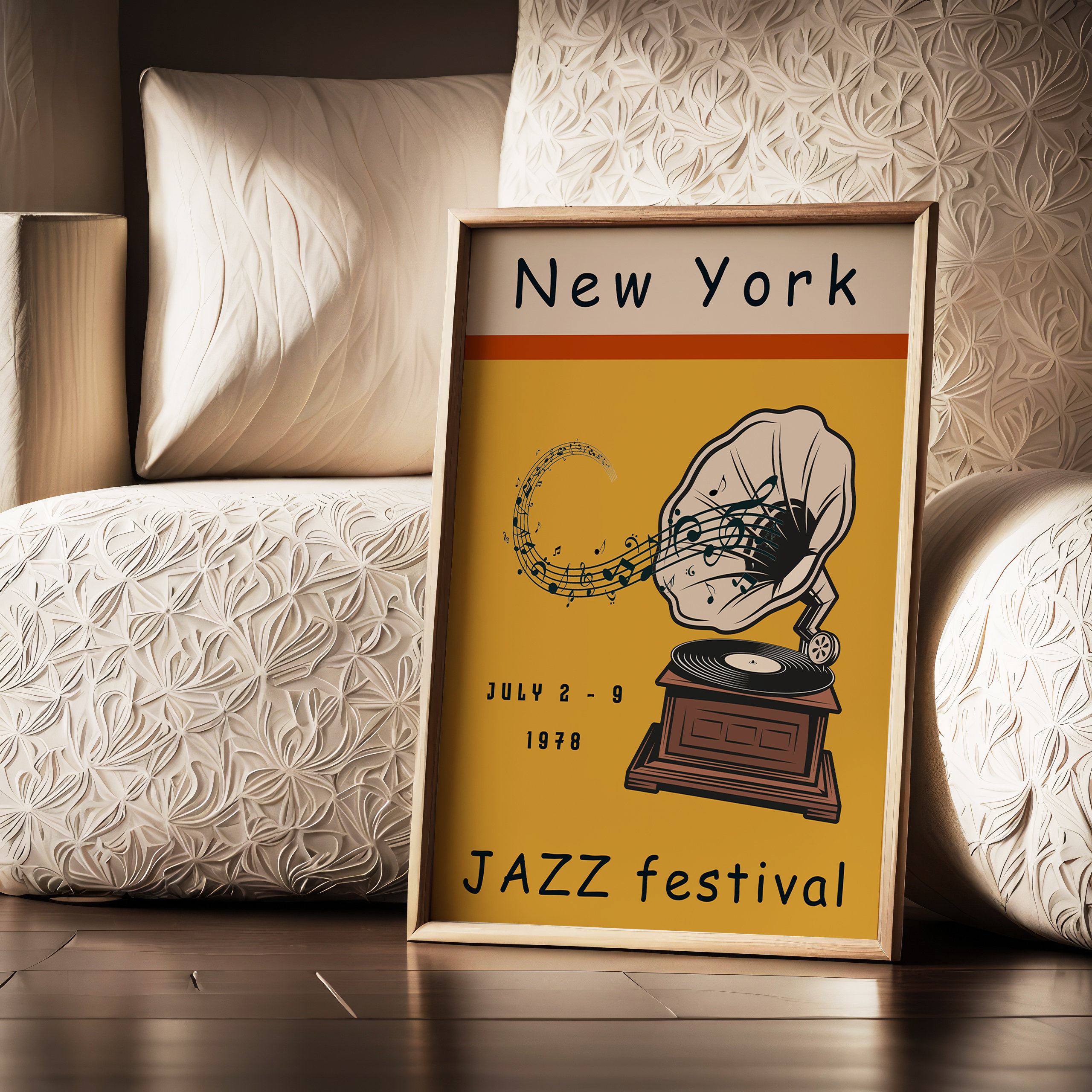 Jazz Festival Prints Set of 3 , Music Fest Posters, Elegant Colorful ...