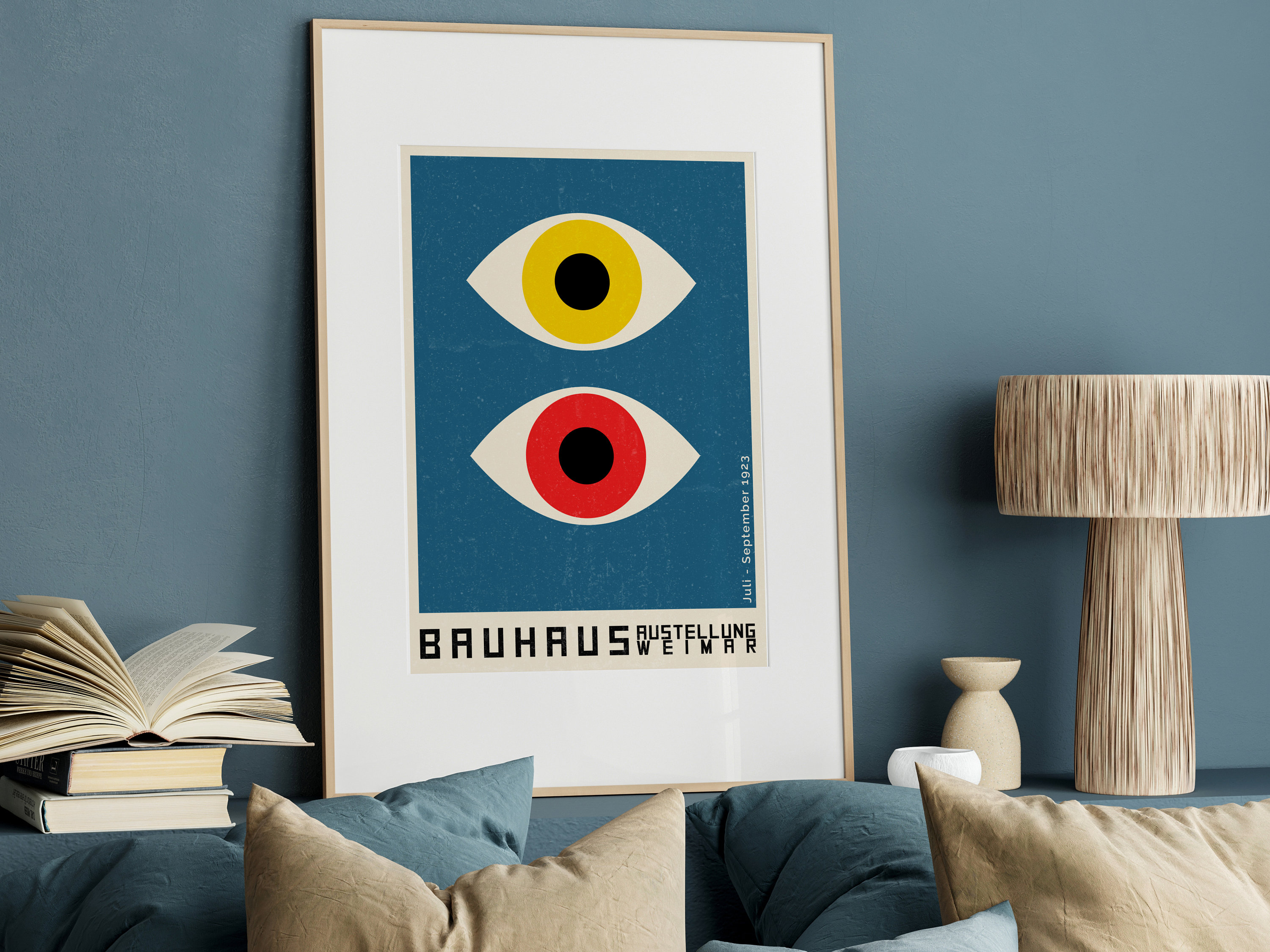 Bauhaus Poster, Mid Century Modern Color Print, Two Eyes, Abstract ...