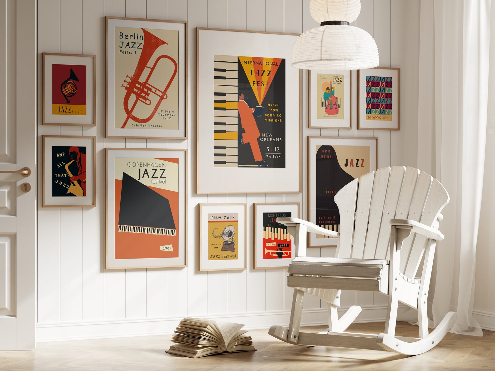 Jazz Festival Poster Set, Vintage Jazz Art Prints, Music Festival Wall ...