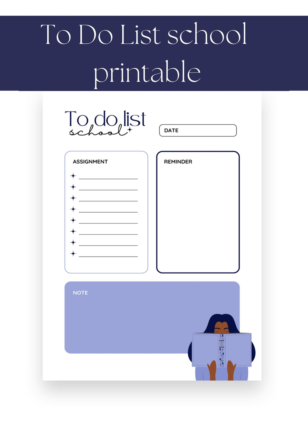 To Do List School Printable Daily Check List Instant - Etsy
