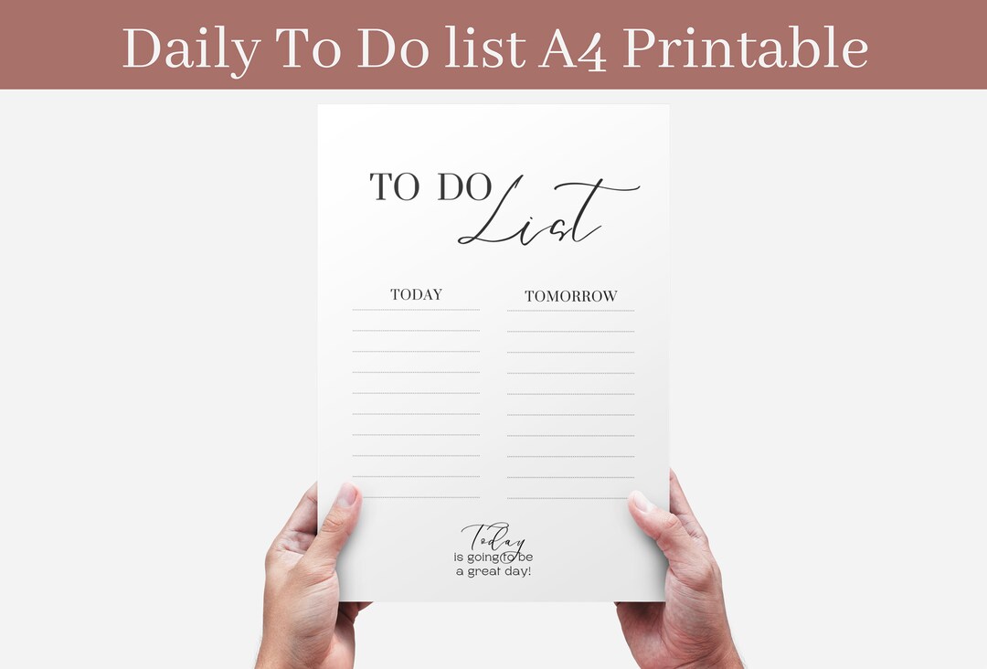 Printable to Do List, Daily Checklist, Digital Download - Etsy