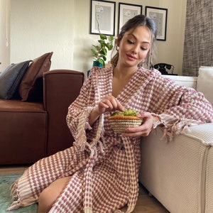 Unique Cotton Pockets Bathrobe, Bubble Handwoven Robe, Turkish Towel ...