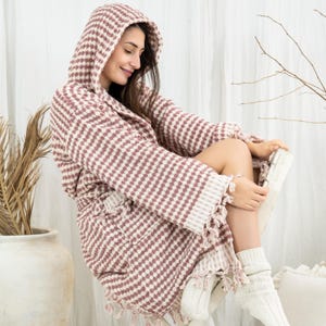 Unique Cotton Pockets Bathrobe, Bubble Handwoven Robe, Turkish Towel ...