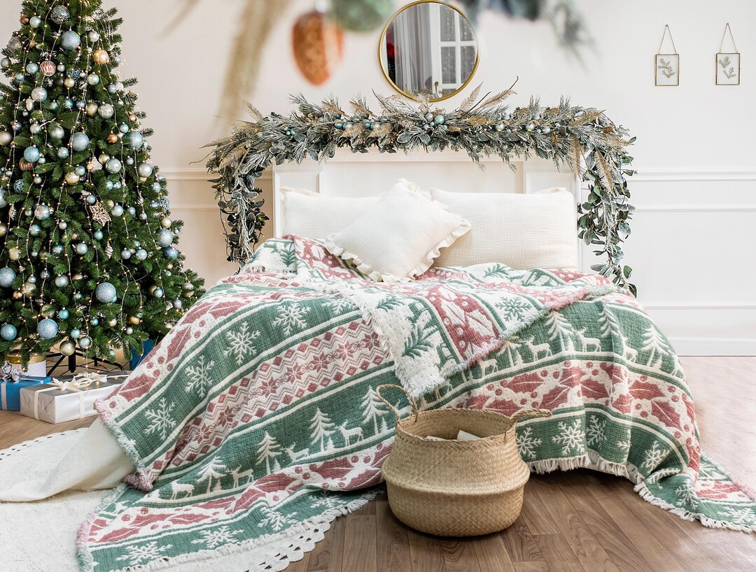 Christmas Muslin Comforter: 7-layer Gauze Quilt, OEKO-TEX Certified - Etsy