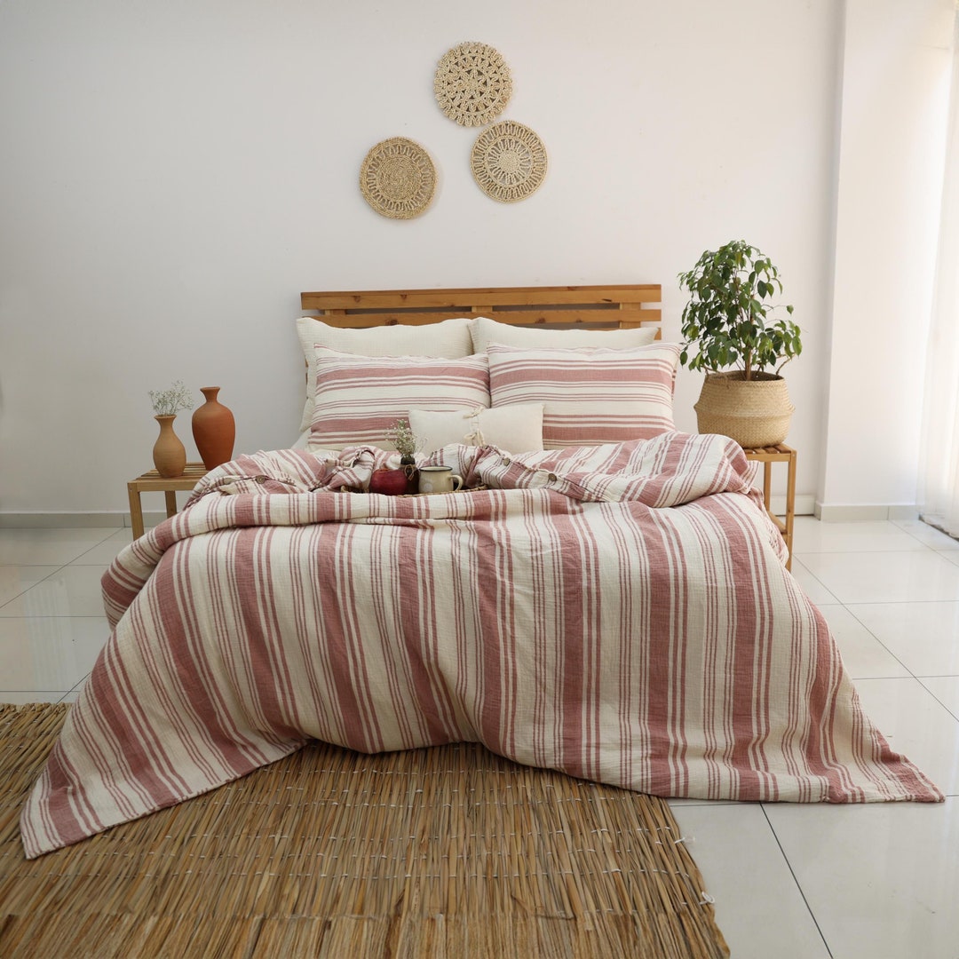 Organic Muslin Duvet Cover: King Size Gauze Cotton Bedding - Etsy