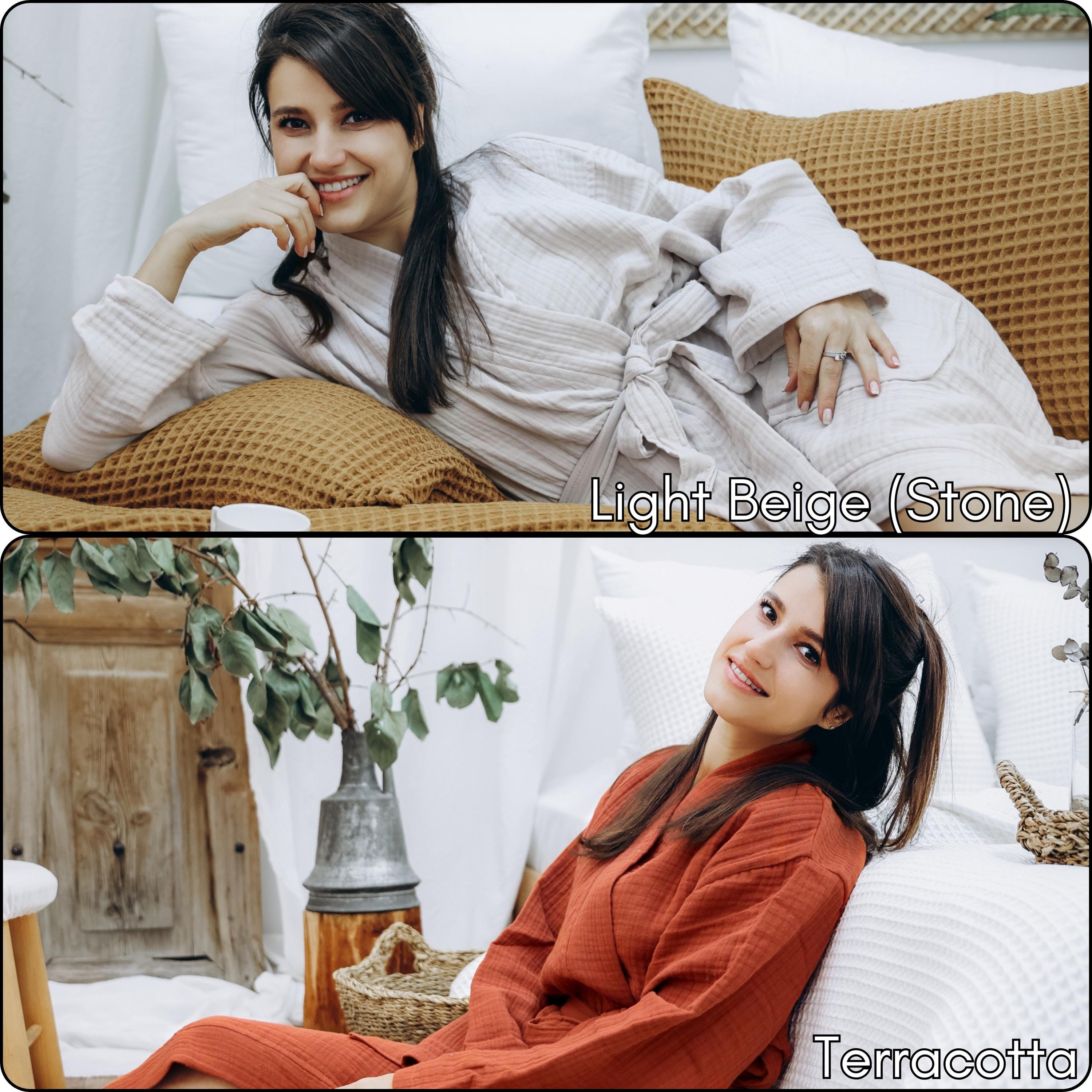 Bridal Muslin Robe, Organic Turkish Cotton Kimono Bathrobe - Etsy