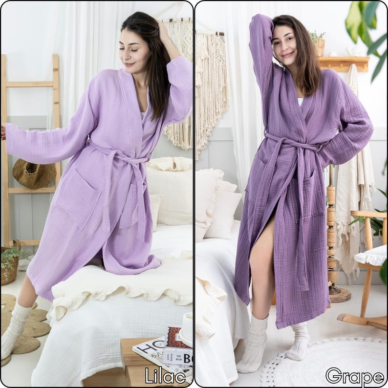 Bridal Muslin Robe, Organic Turkish Cotton Kimono Bathrobe - Etsy