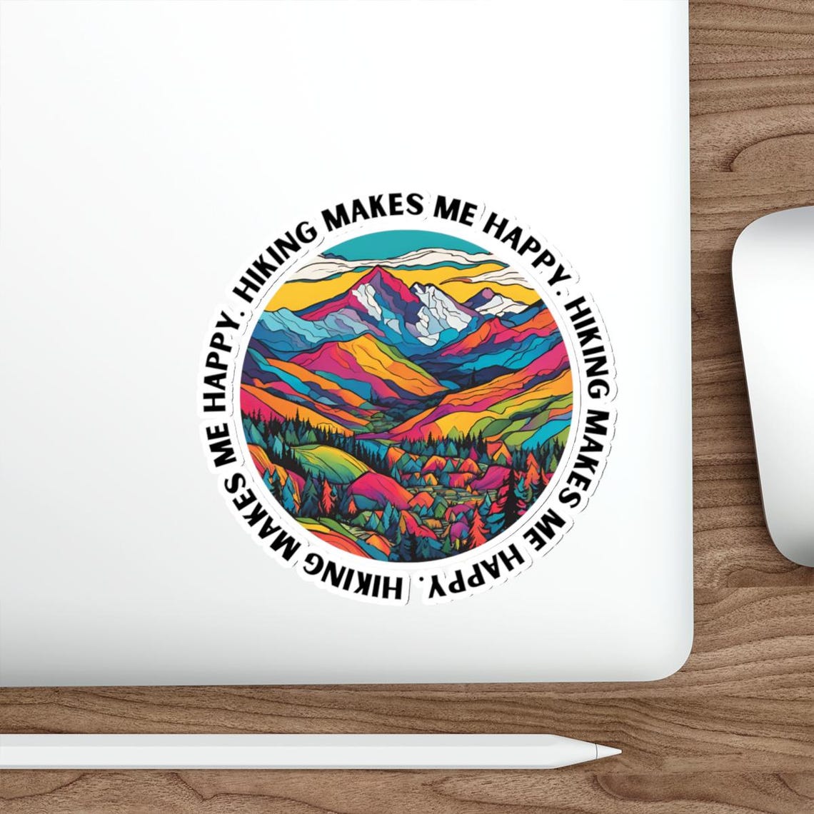 Hiking Makes Me Happy Die-cut Sticker | Colorful Nature Decals for ...