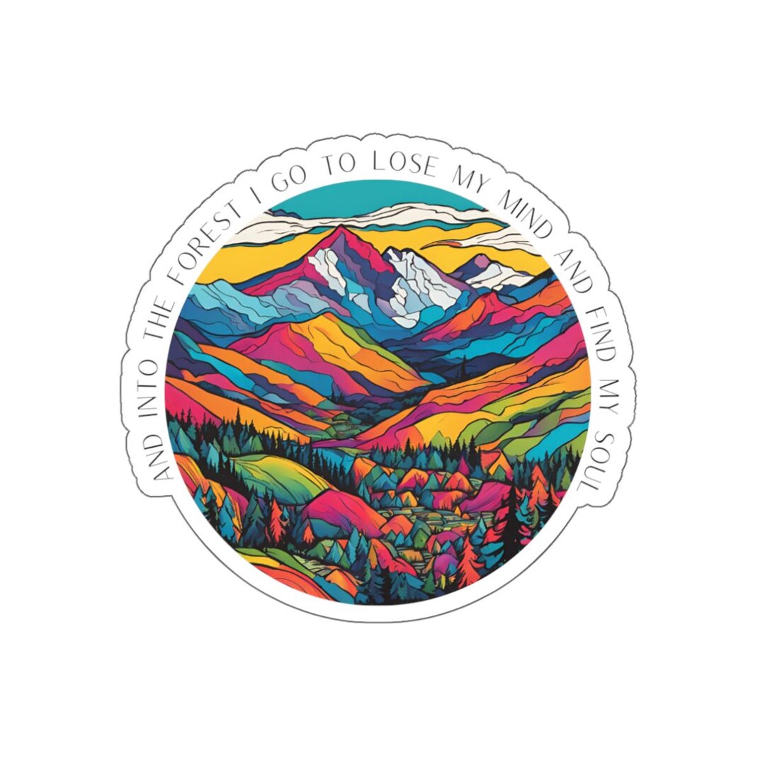 Mountain Adventure Travel Sticker, Hiking Forest or Camping Decal ...