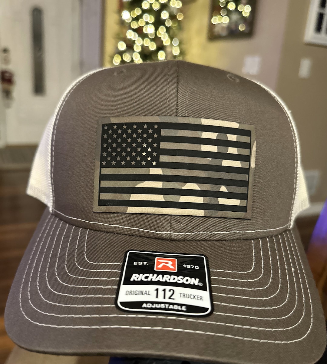 American Flag Leatherette Patch Hat, Patriotic, Snapback, Richardson ...