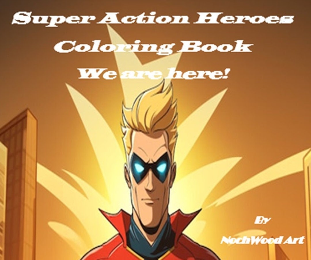 Super Action Heroes Coloring Book - Etsy