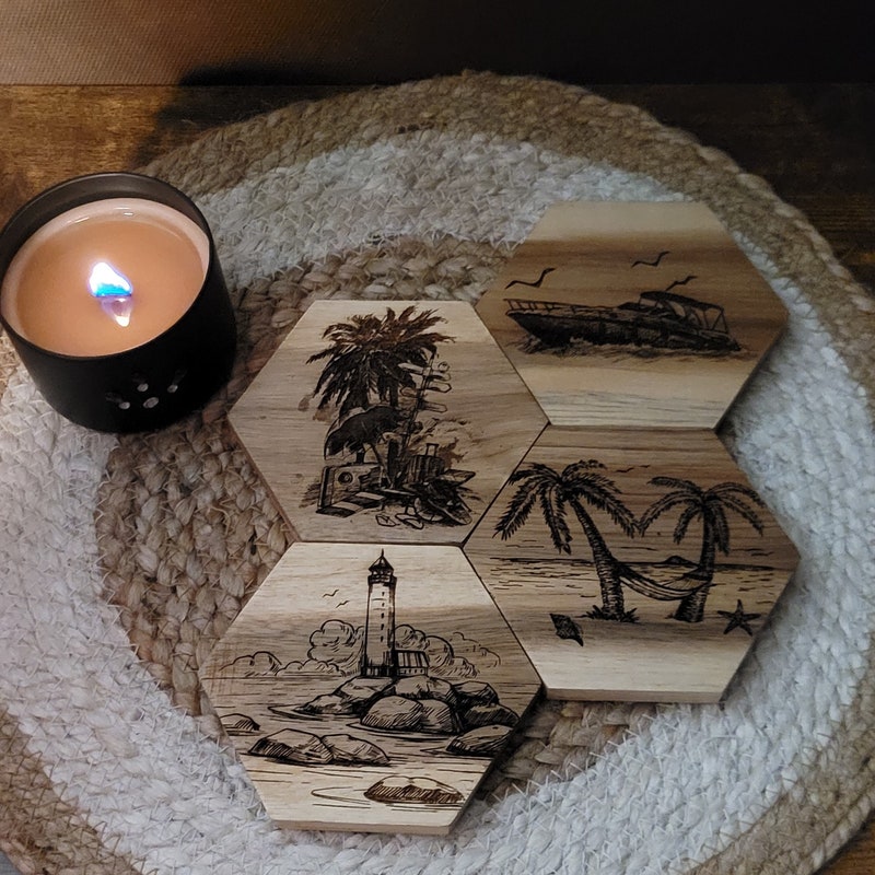 Hexagon Coasters - Etsy