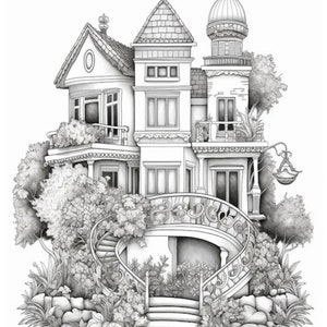 NEW | Gorgeous Houses Coloring Book - Etsy
