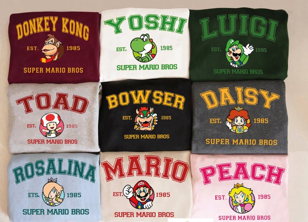 Super Mario Character Shirt,super Mario Christmas Party Shirt,super ...