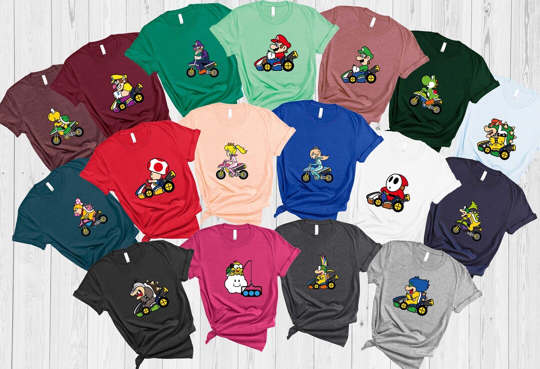 Super Mario Kart Shirt, Super Mario Character Shirt, Super Mario Family ...