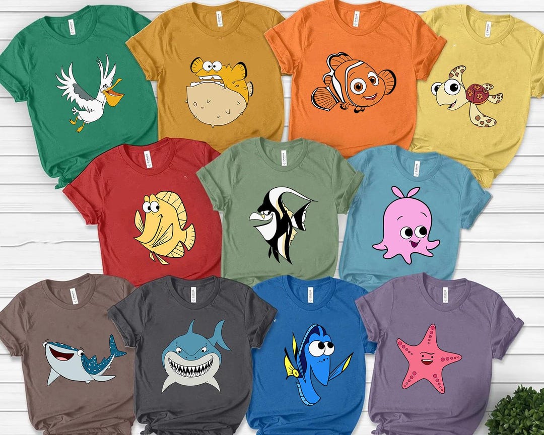 Finding Nemo Family Shirt,finding Nemo Character Shirt,finding Nemo ...