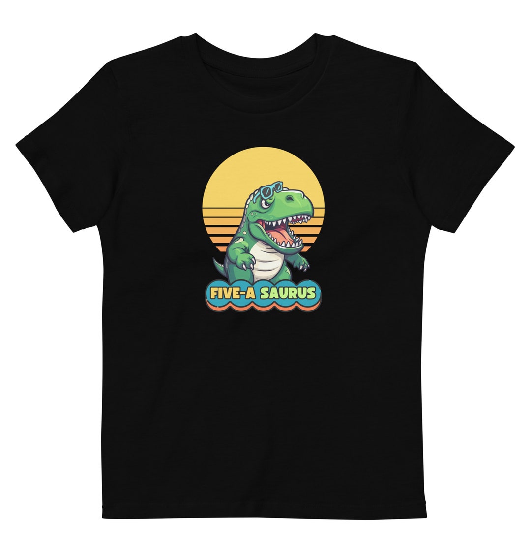 Kids 5 Year Old Dinosaur Birthday 5th T Rex Dino Five Saurus T-shirt, 5 ...
