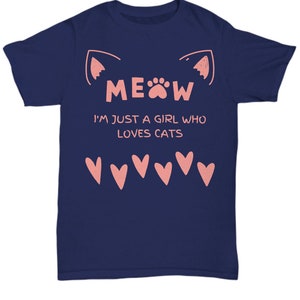 Cat Themed Gifts for Girls, Cat Gift Tshirt for Girls, Cat Shirt for ...