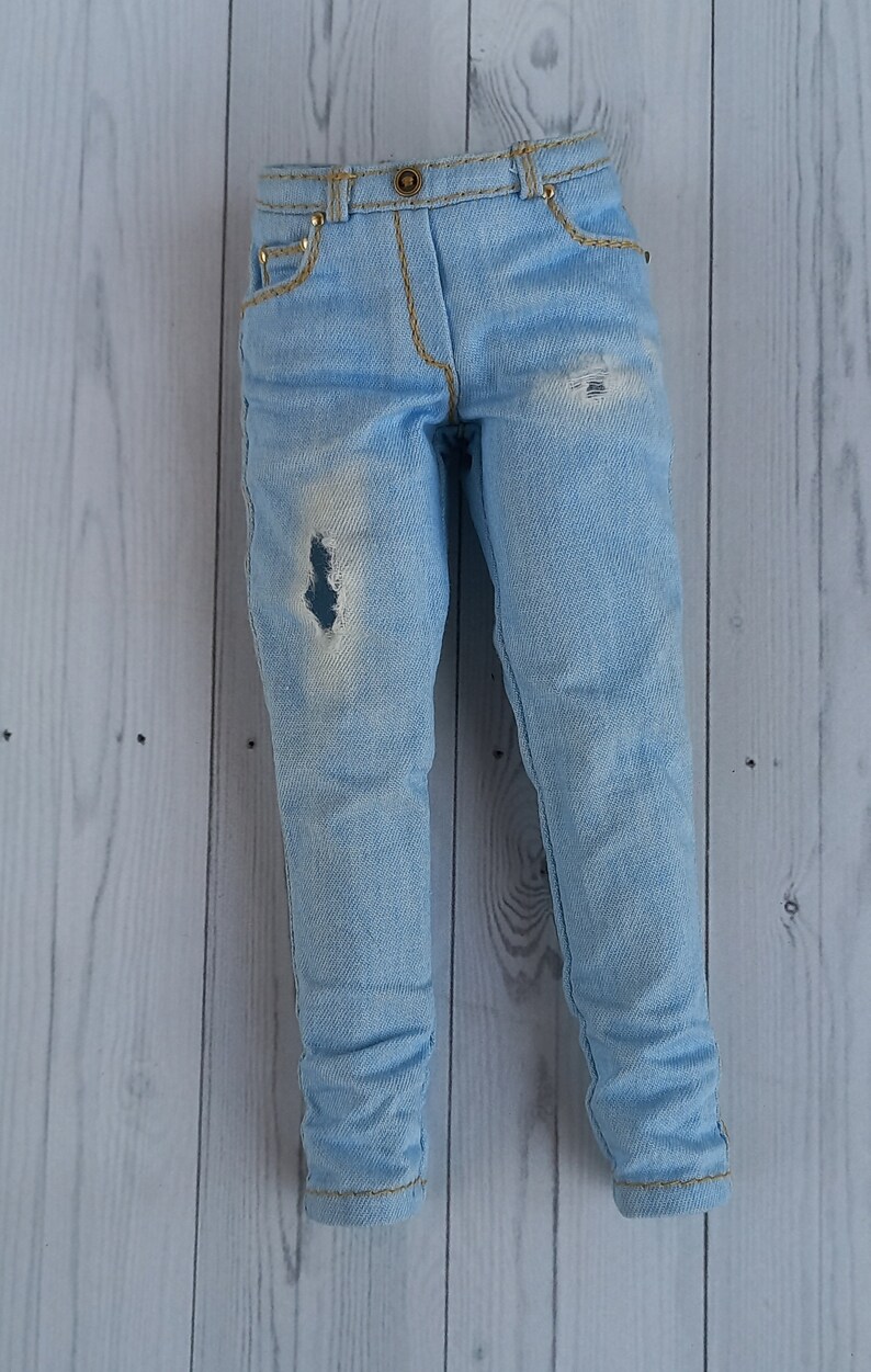 Curvy Barbie Jeans, Ripped Jeans for Barbie Curvy, Realistic Clothes ...