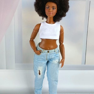 Curvy Barbie Jeans Ripped Jeans for Barbie Curvy Realistic - Etsy