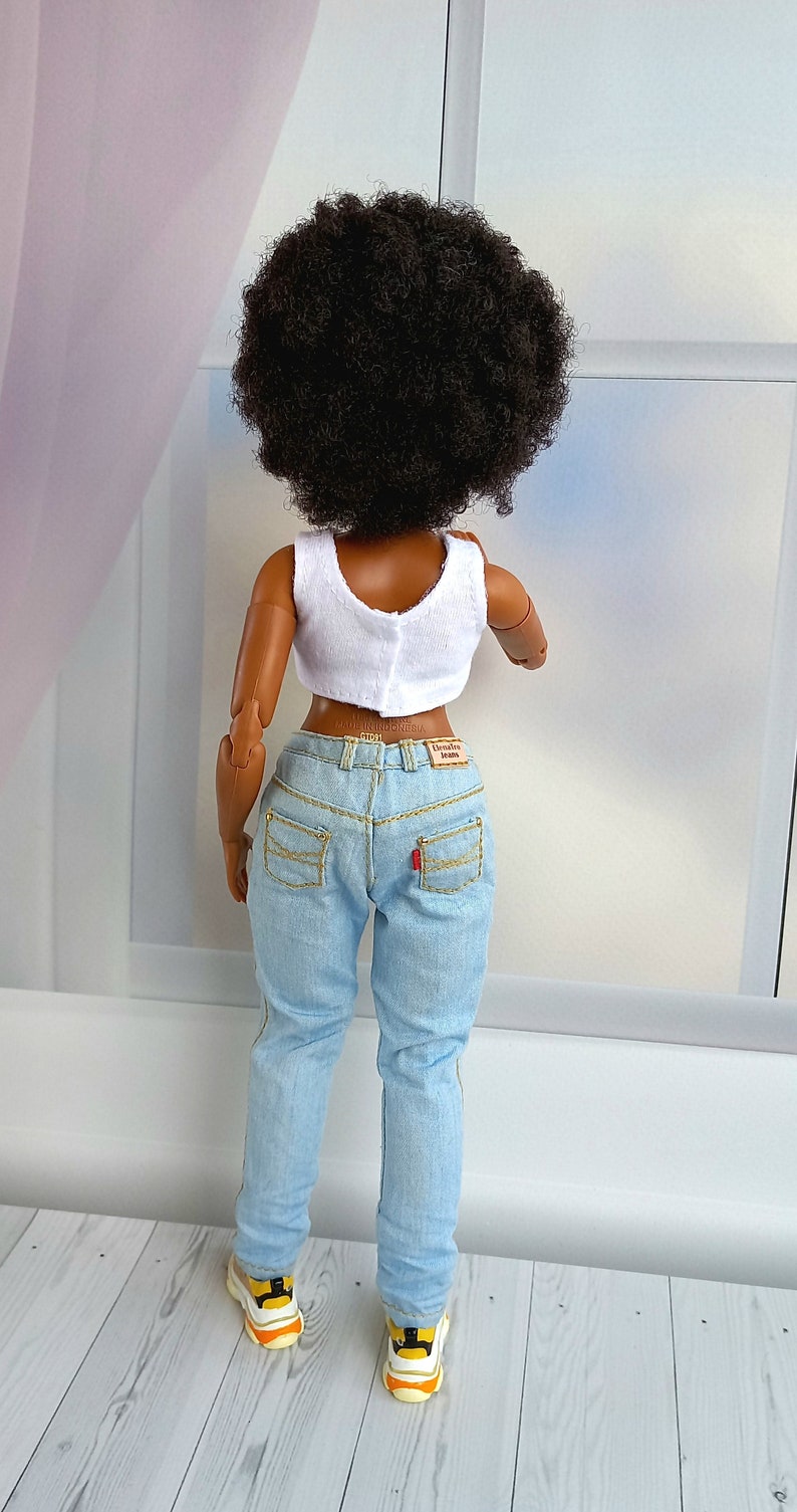 Curvy Barbie Jeans, Ripped Jeans for Barbie Curvy, Realistic Clothes ...