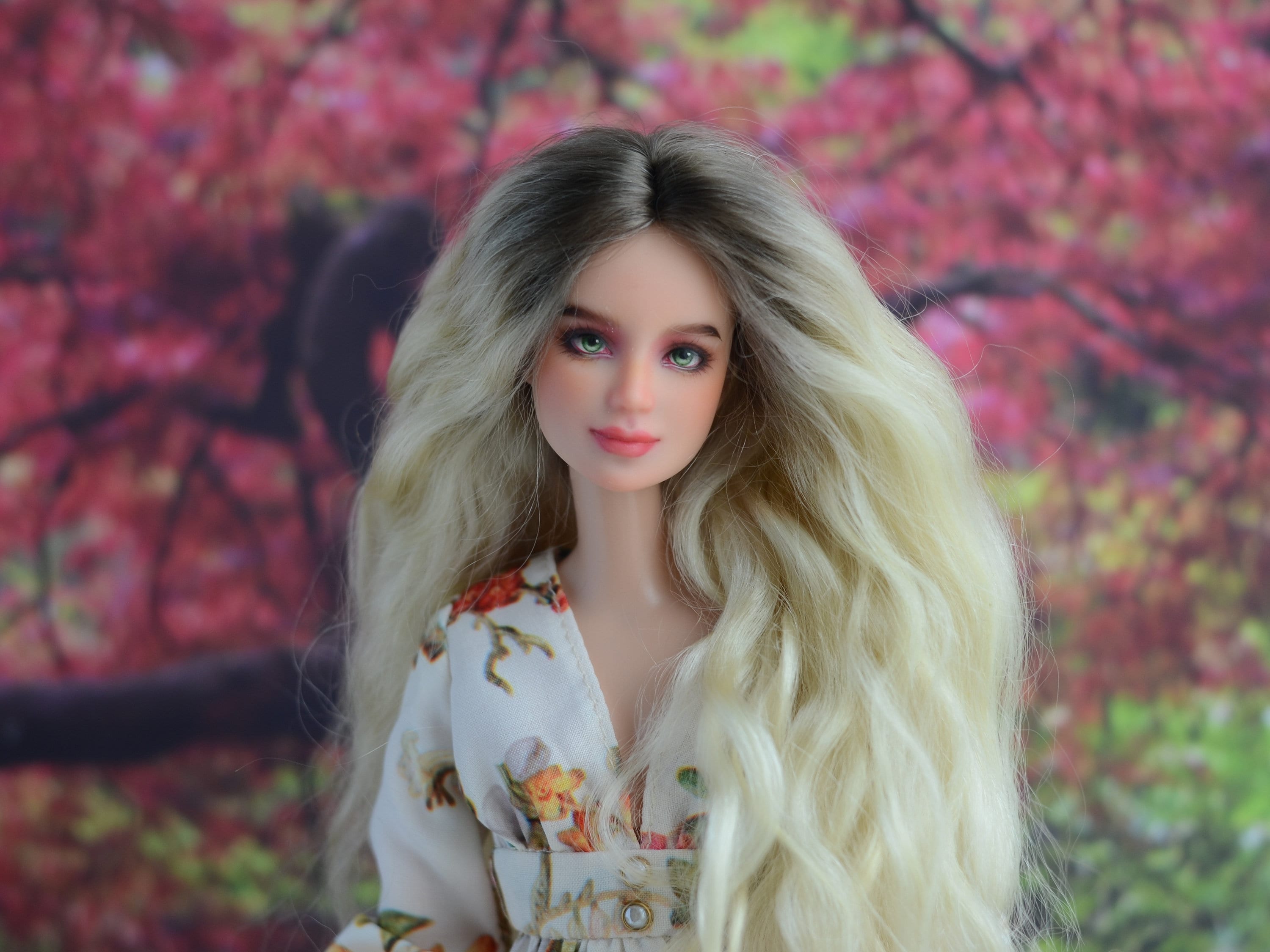 Custom Ooak Barbie Doll, Barbie Mtm Doll Fullset, Angora Goat Wig for ...
